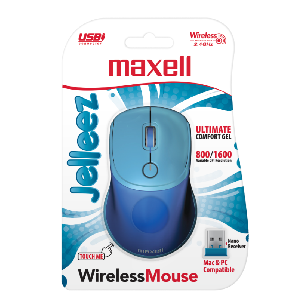 Maxell mouse mowl gel wireless gel azul 348102